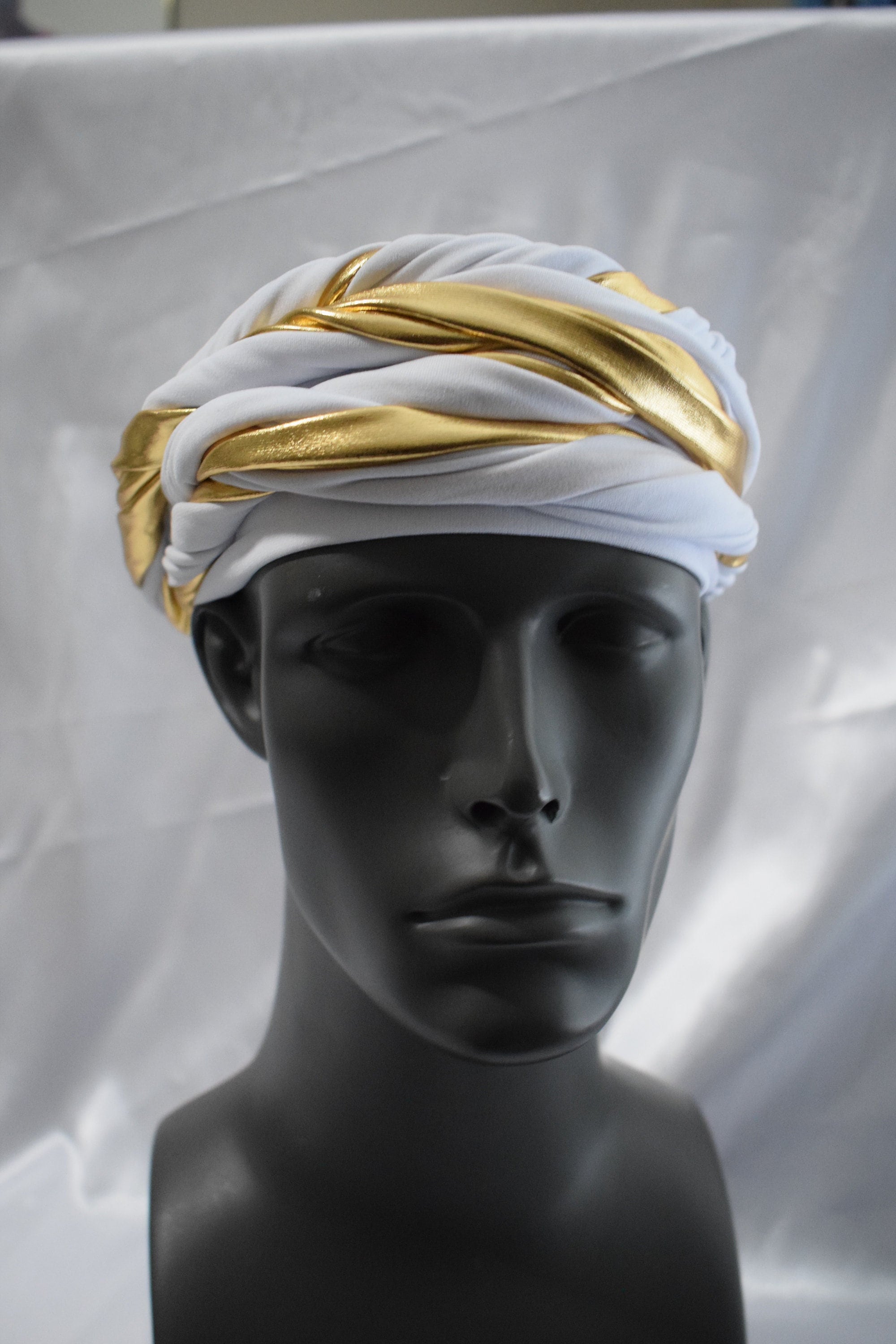 The King White N Gold EZ PZ Turban - Etsy