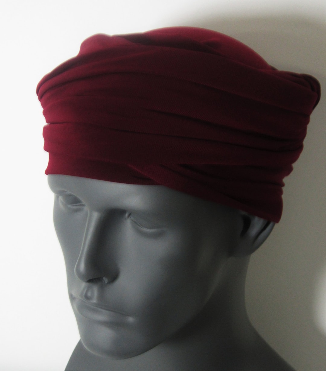 Men - Cranberry EZ PZ Turban Wrap for Short Hair or Bald Head- One Size ...