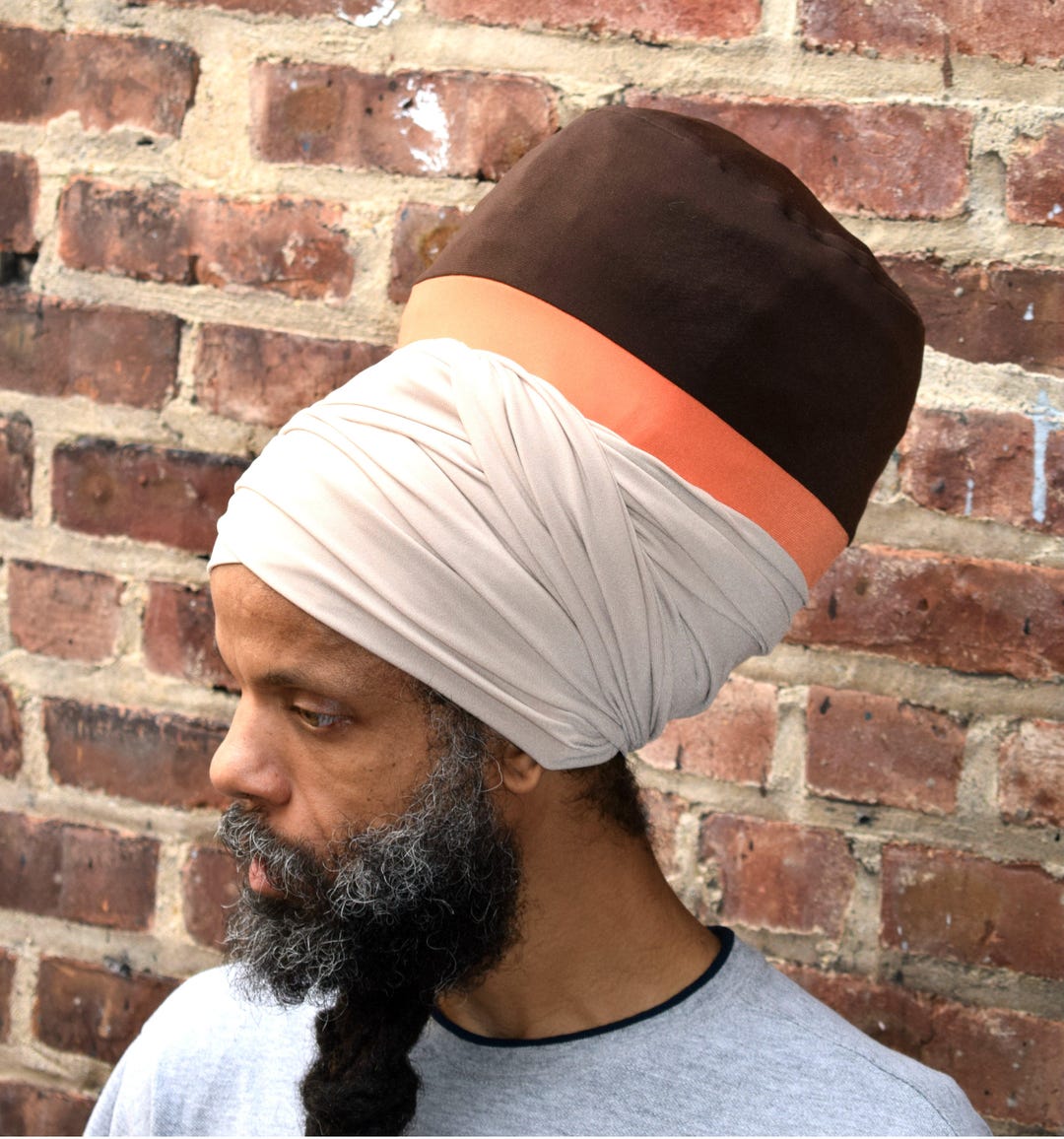 Men's Chocolate Blend Tam Wrap: Stretch Turban for Dread Locs - Etsy