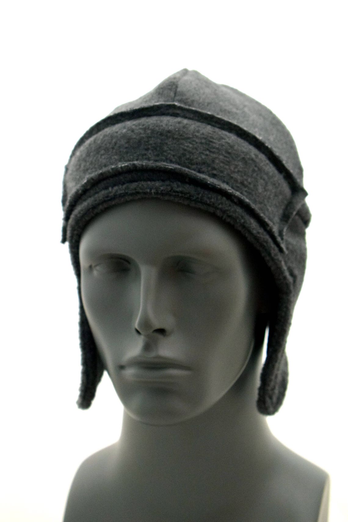 Men Gray Stretch Fleece Ear Flap Hat - Etsy