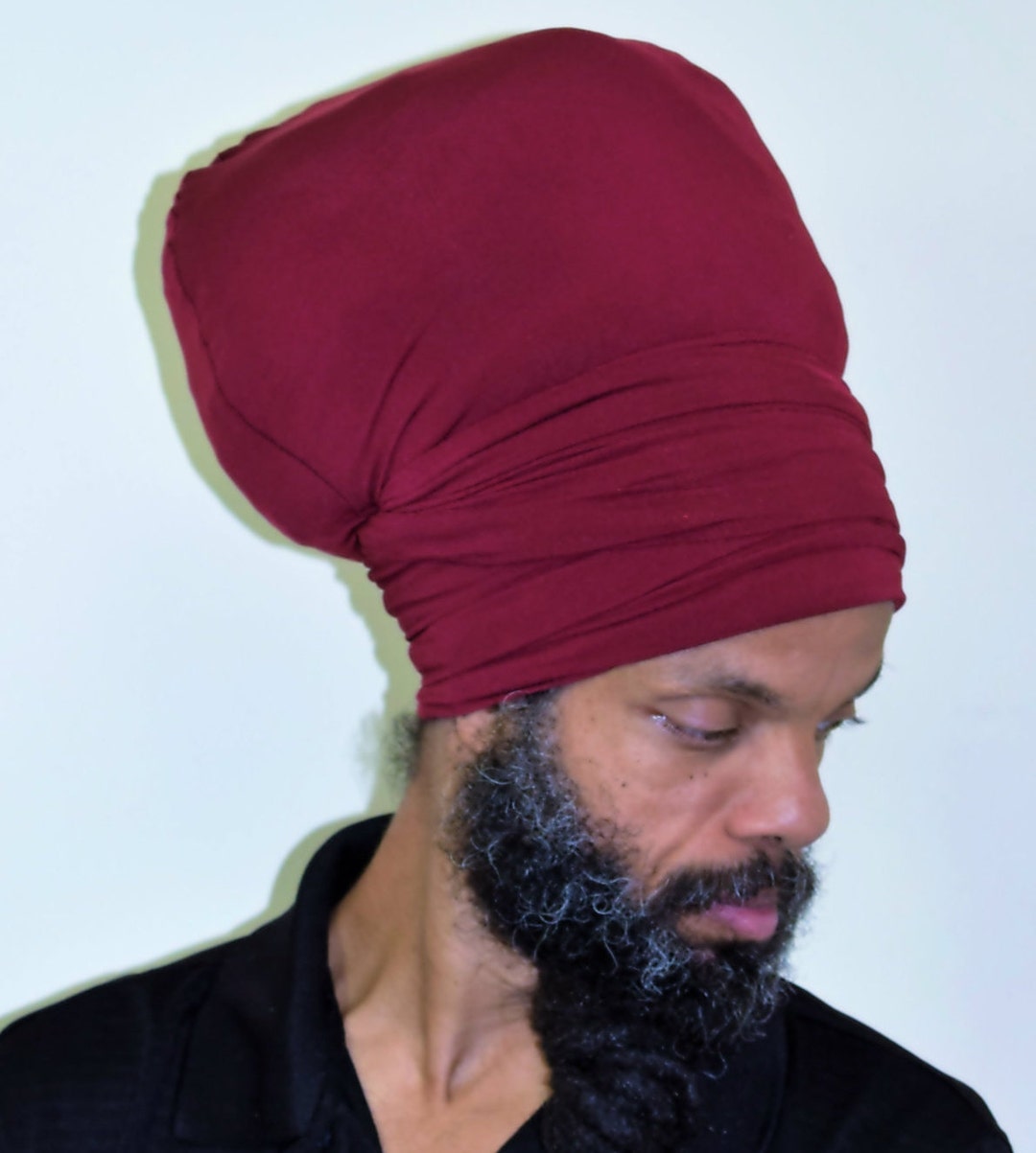 Men's Cranberry Knit Turban: EZ Stretch Wrap for Dread Locs - Etsy