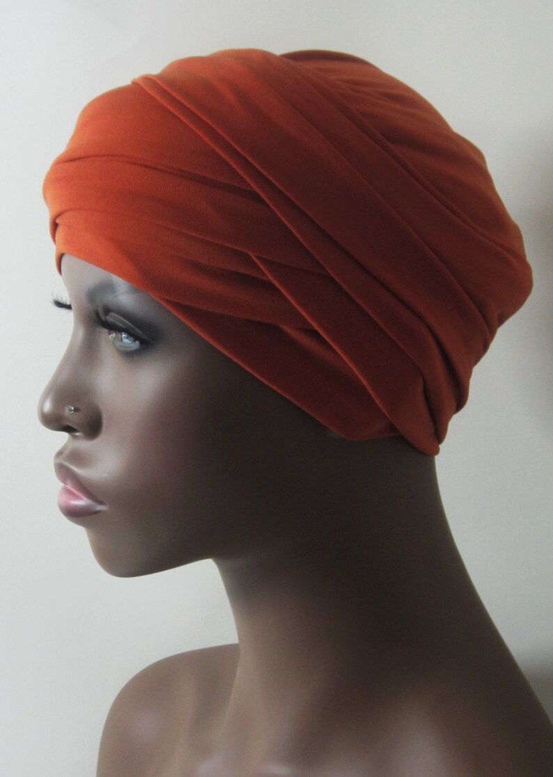 Women Rust EZ PZ Turban Wrap for Short Hair or Bald Head One - Etsy
