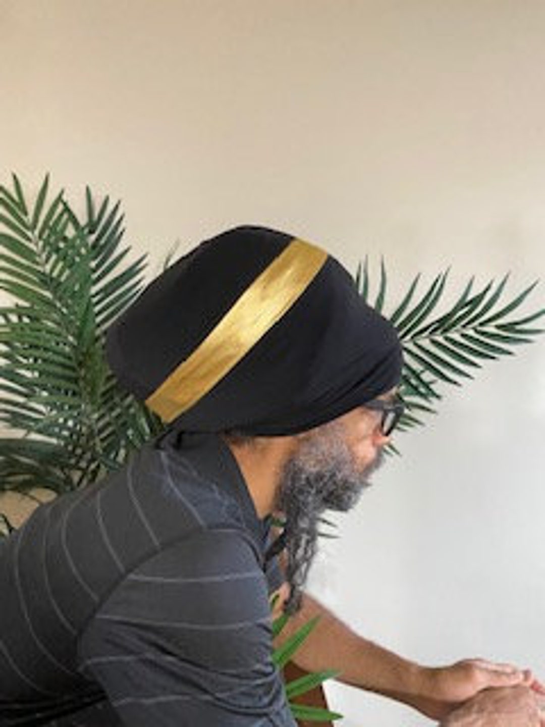 Black & Gold Hero Stretch Hat Locs Hat Rasta Hat 5 Length Options - Etsy