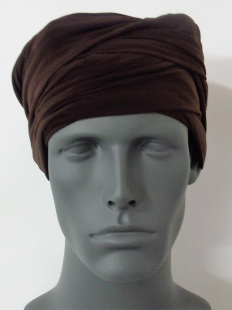Men Brown EZ PZ Turban Wrap for Short Hair or Bald Head One | Etsy