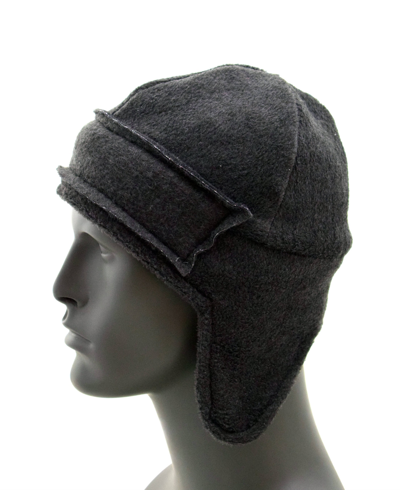 Men Gray Stretch Fleece Ear Flap Hat - Etsy