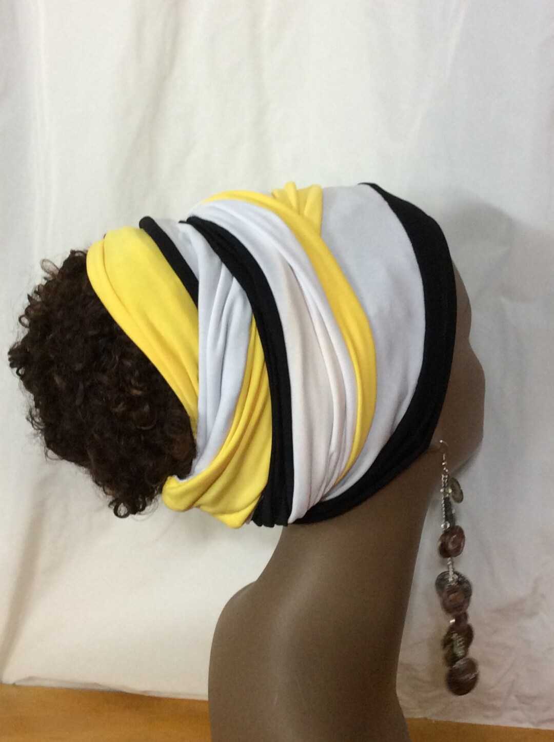 Tri Color Infinity Head Wrap Headband Headdress Continous Loop - Etsy ...