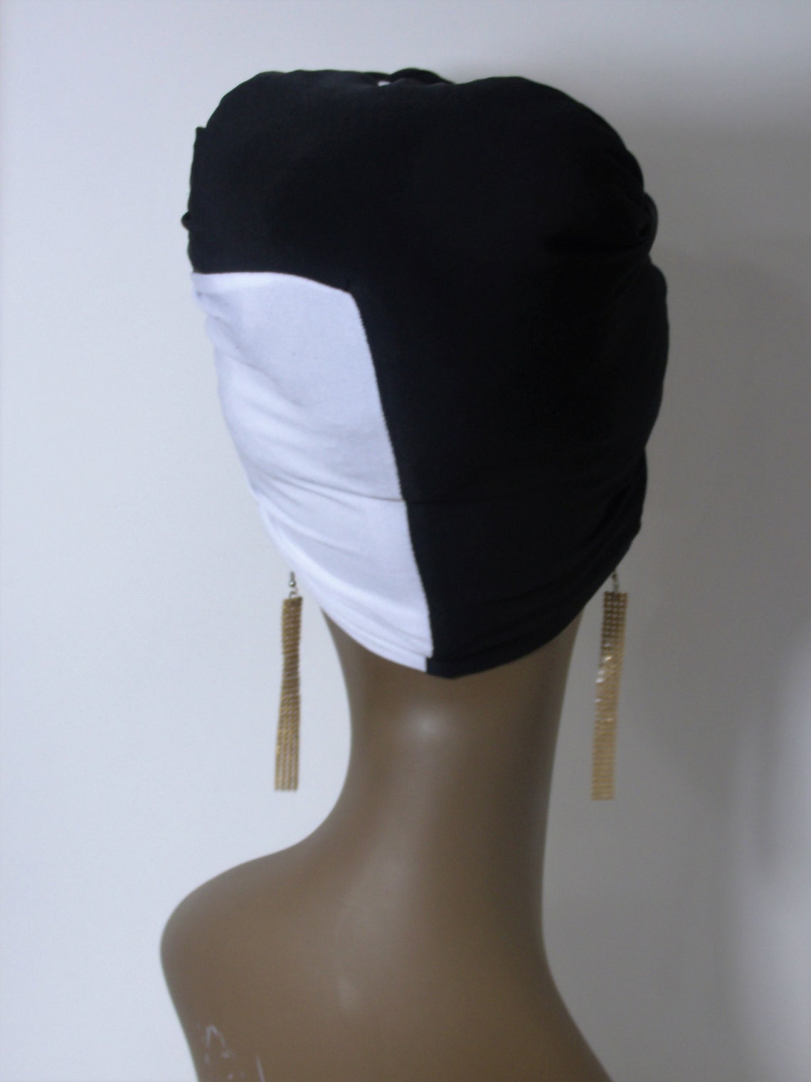 Black & White Knotty Girl Headwrap - Headdress - Turban- Dread Locs ...