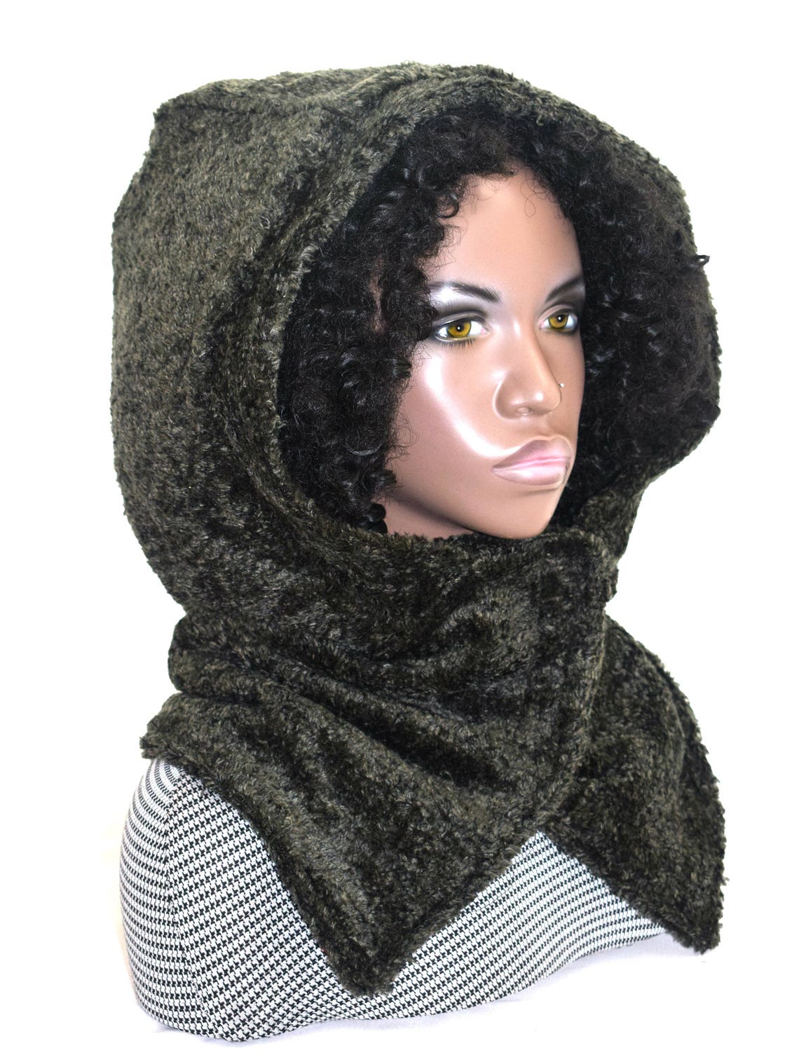 Plush Fleece Hooded Scarf - Collar Scarf - Winter Gear - Women Fashion ...