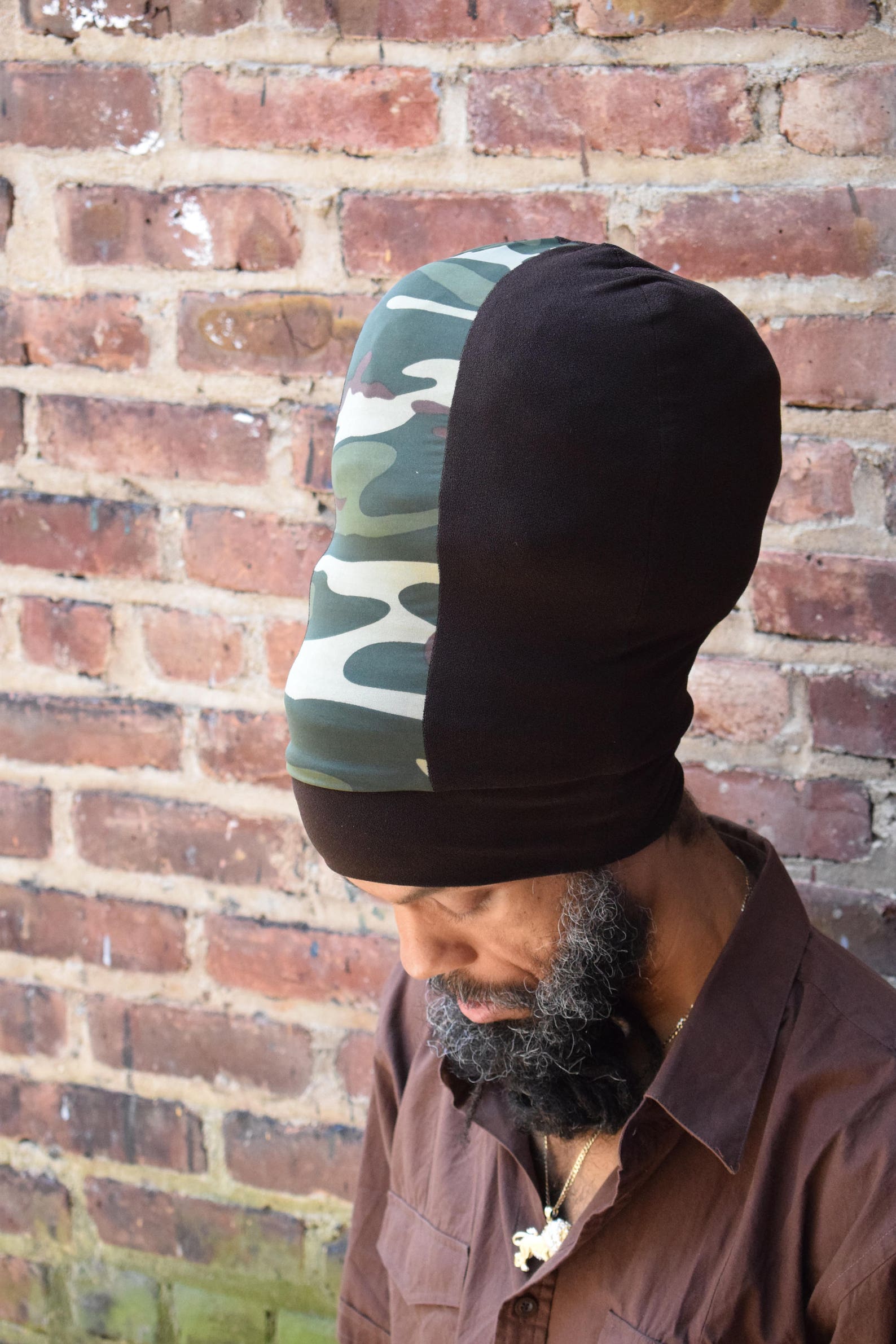 Men Brown & Camo Stretch Hat Locs Hat Rasta Hat 5 - Etsy
