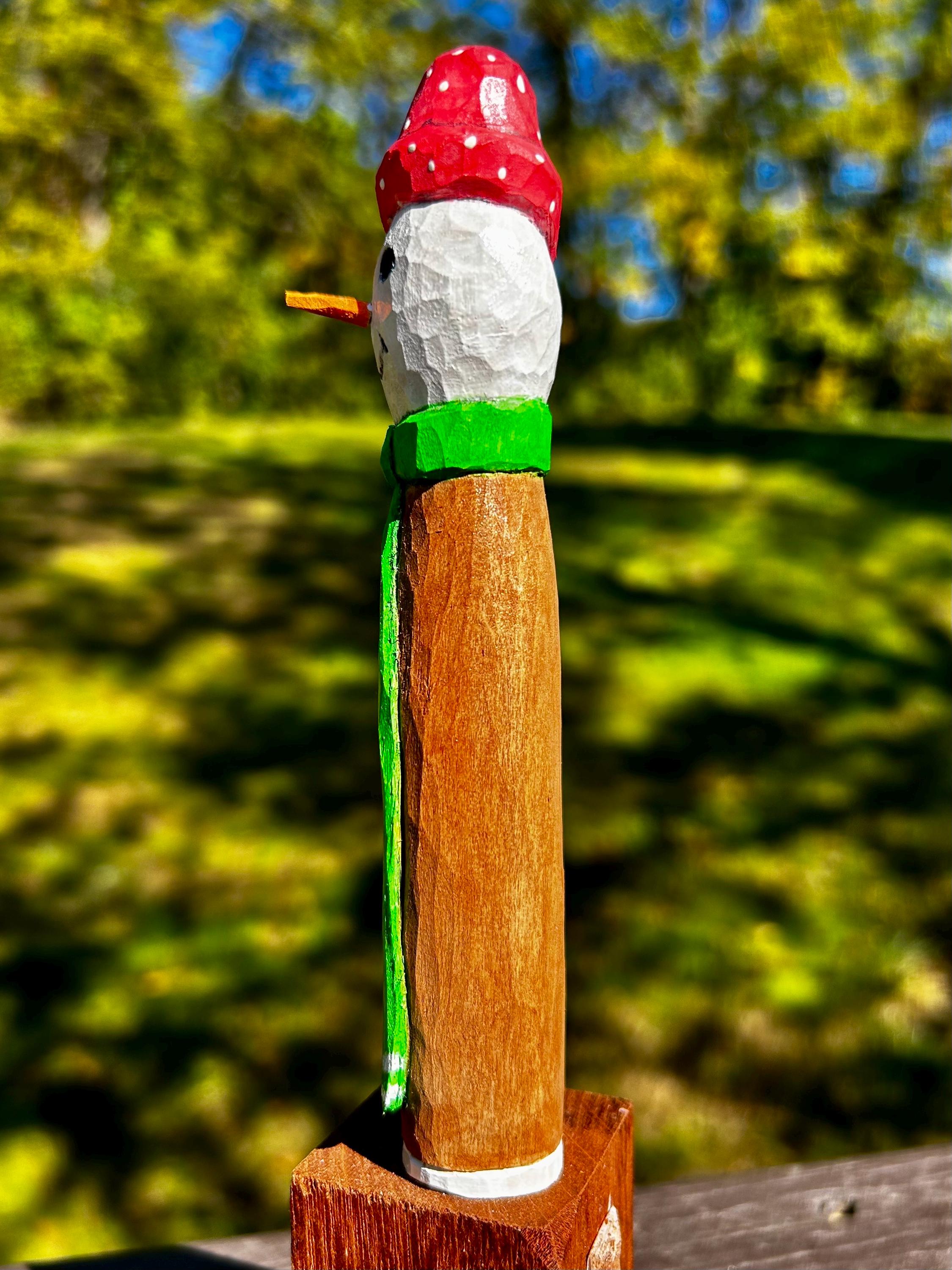 Hand Carved and Painted Snowman - Etsy