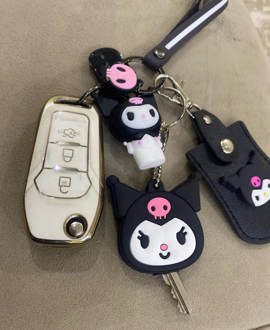 Kuromi Keychain Cute Keychain Kawaii Keychain Handmade Charms Sanrio ...