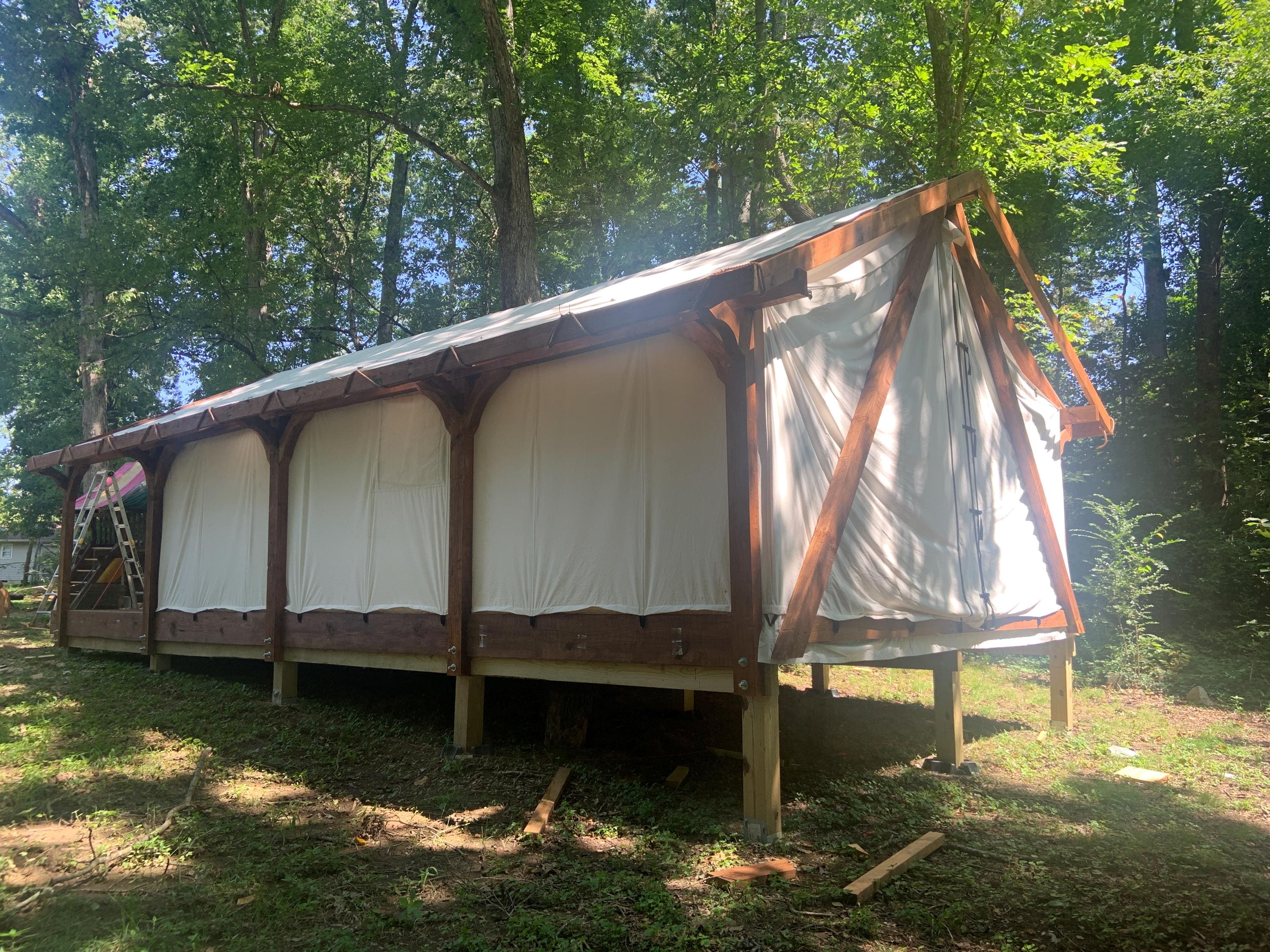 Luxury Glamping Safari Tent Kit With Porch 16ft X 32ft Timber Frame ...