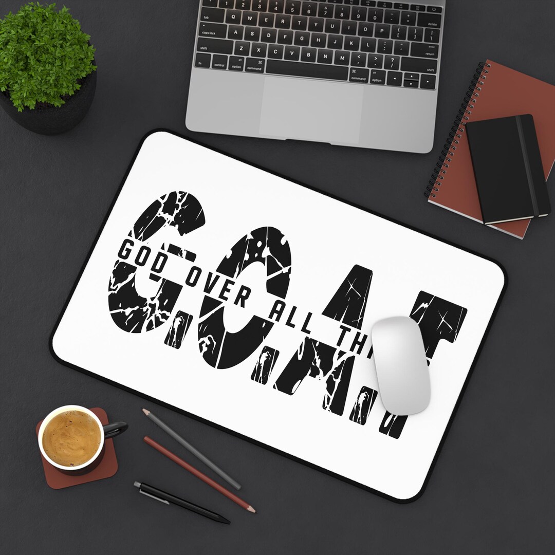 Inspirational Desk Mat - G.O.A.T. | Motivational Office Decor, Gift for ...