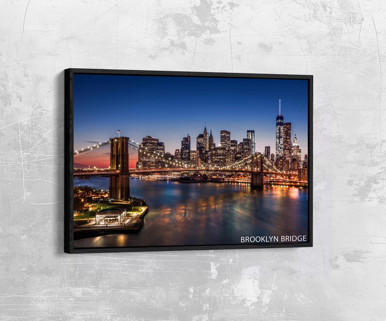 Brooklyn Bridge Poster New York City Framed Canvas Print New Yorker ...