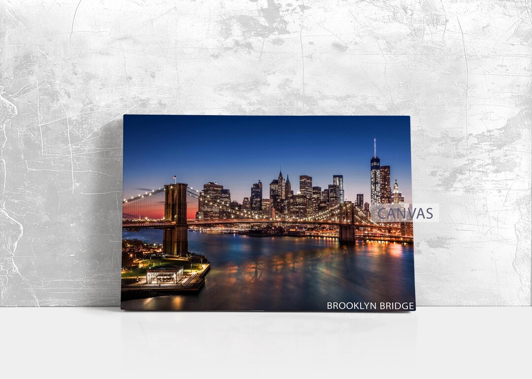 Brooklyn Bridge Poster New York City Framed Canvas Print New Yorker ...
