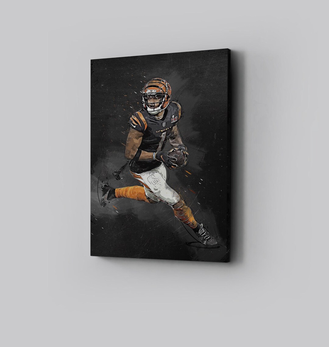Ja'marr Chase Framed Canvas Print Cincinnati Bengals Poster Football ...