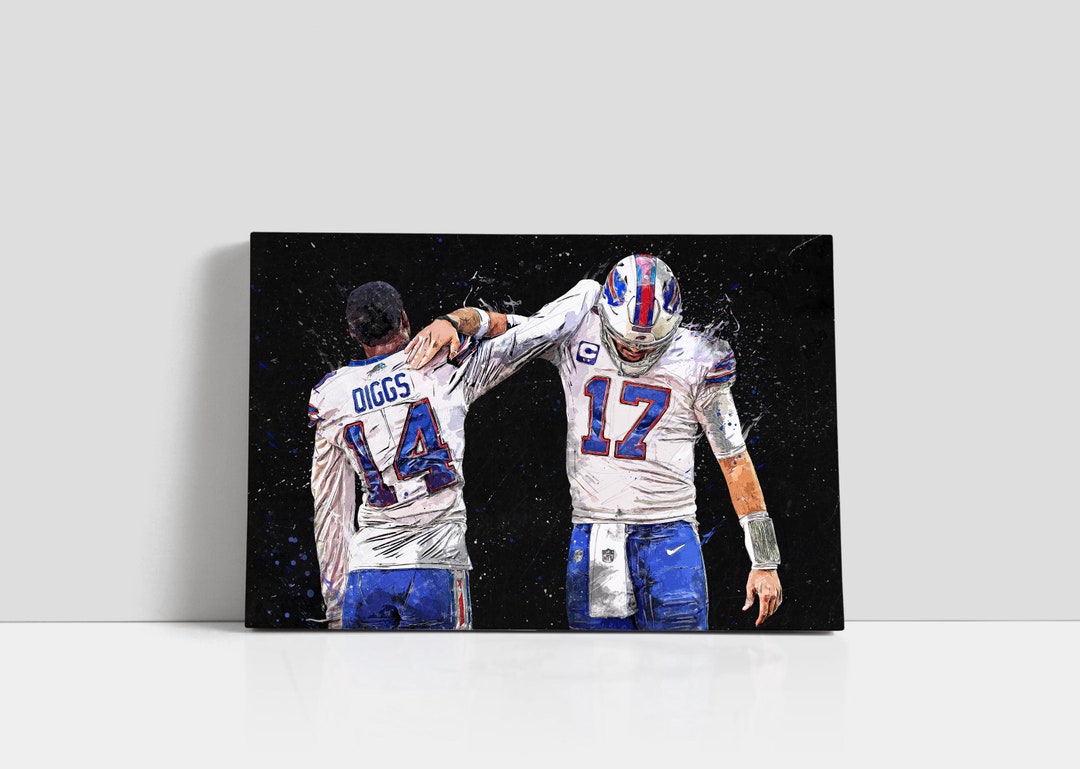 Josh Allen Stefon Diggs Framed Canvas Print Buffalo Bills Poster ...