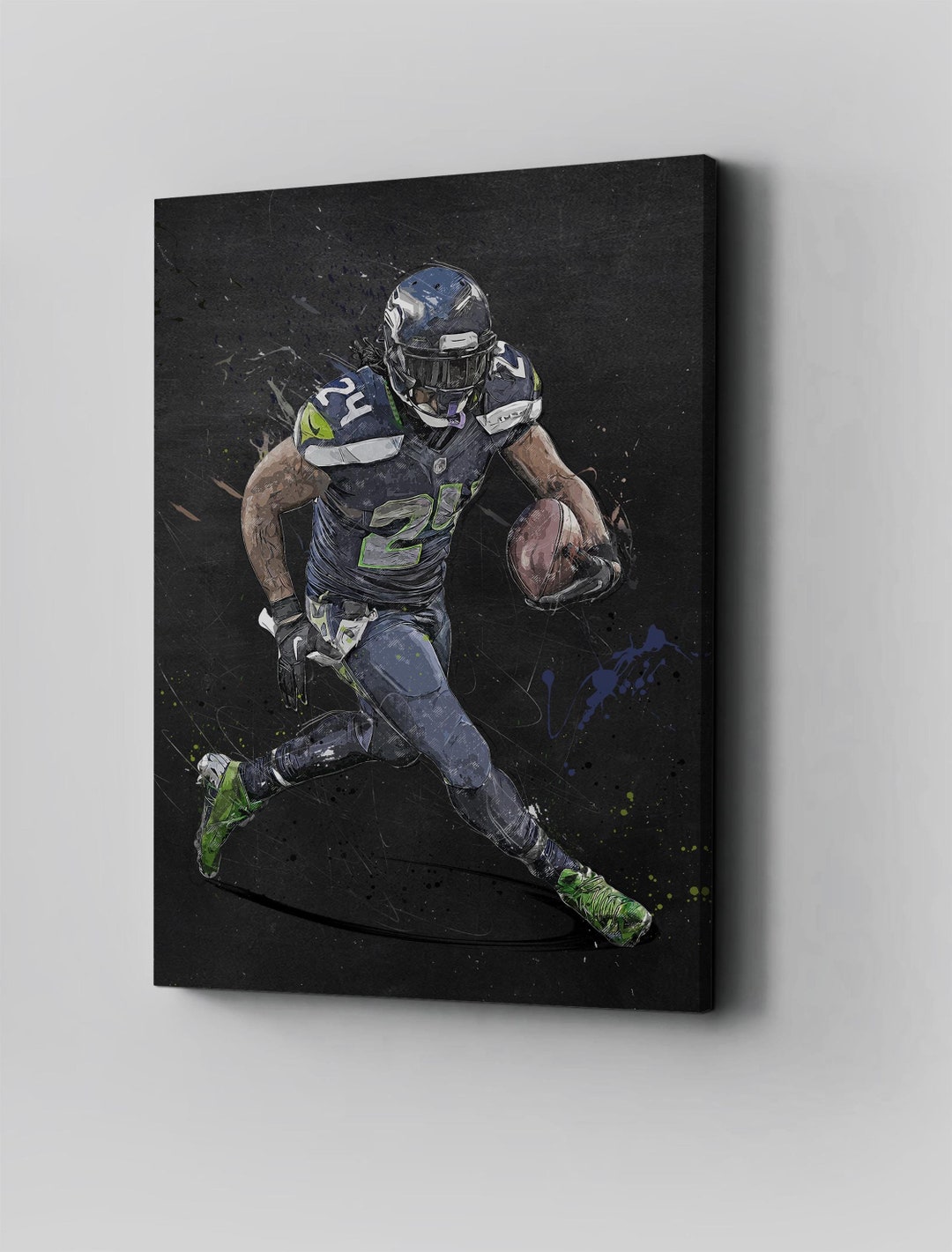 Marshawn Lynch Framed Canvas Print Seattle Seahawks Poster Football ...