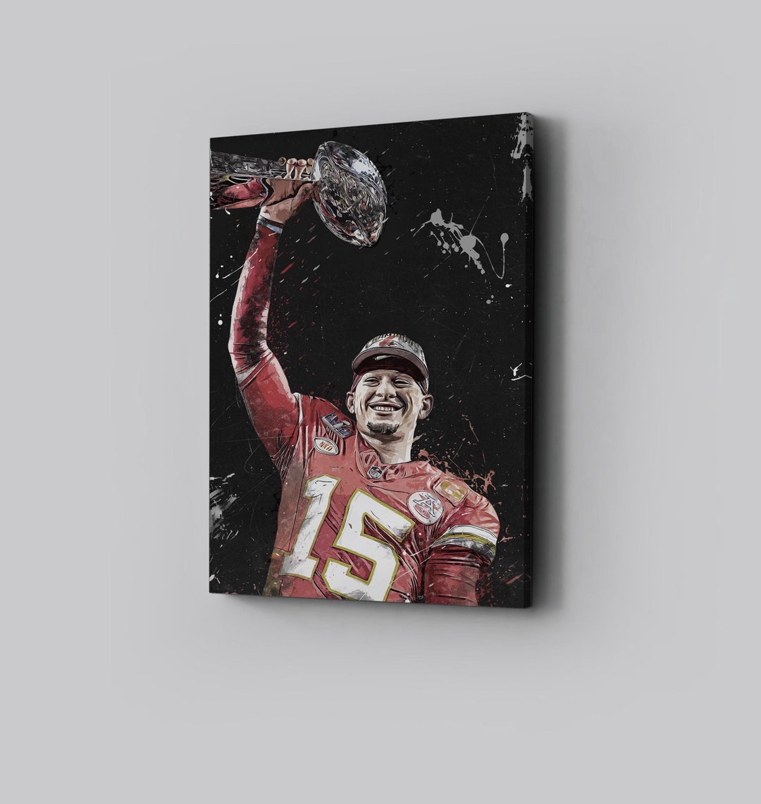 Patrick Mahomes Framed Canvas Print Kansas City Chiefs Poster Football ...