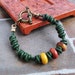 Mookaite and Green Leather Bracelet for Women, Hand Braided With ...