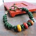 Mookaite and Green Leather Bracelet for Women, Hand Braided With ...