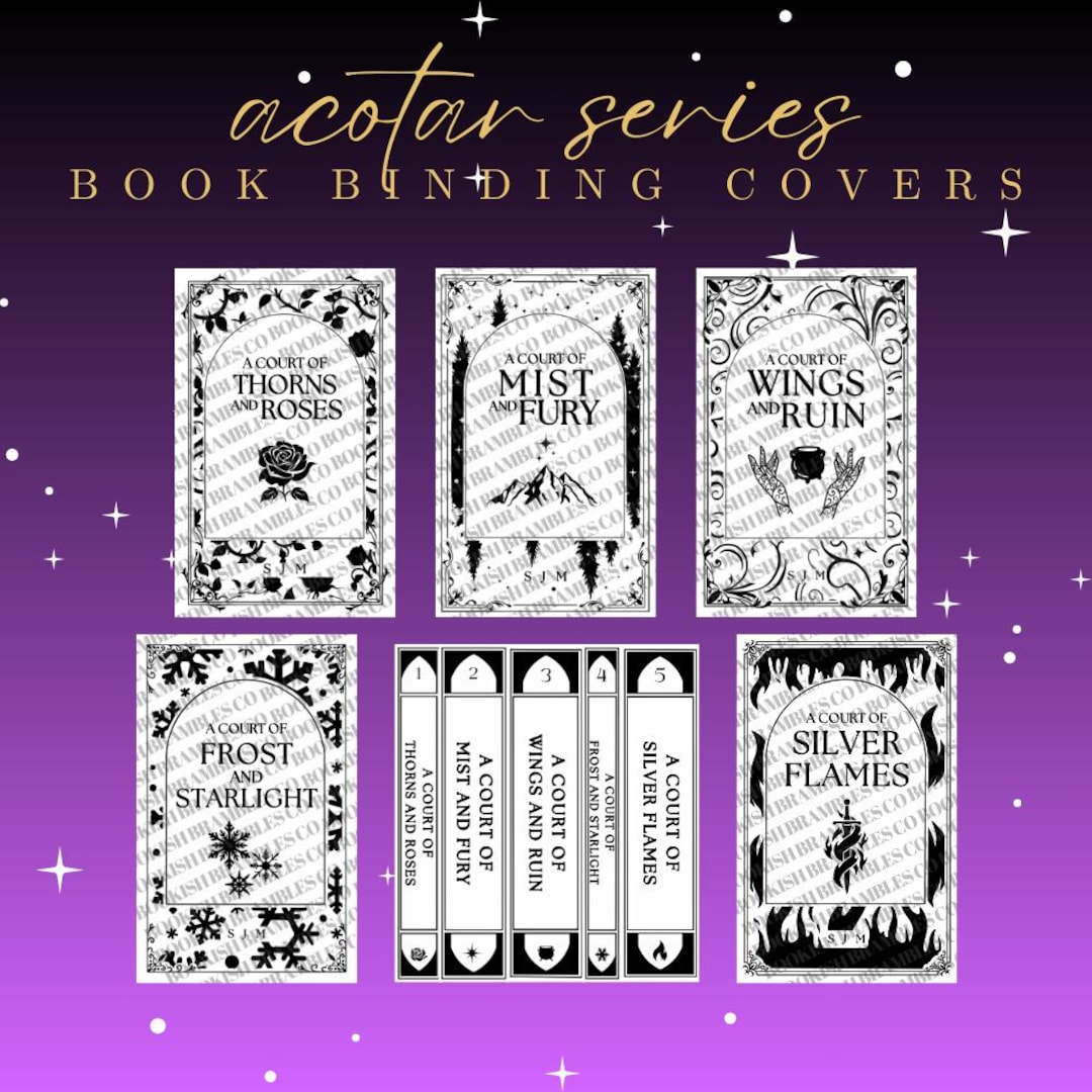 Full Set: A Court of Thorns and Roses Series Book Binding Cover Cricut ...
