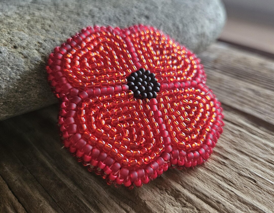 Indigenous Made Beaded Poppy Veterans Native American - Etsy