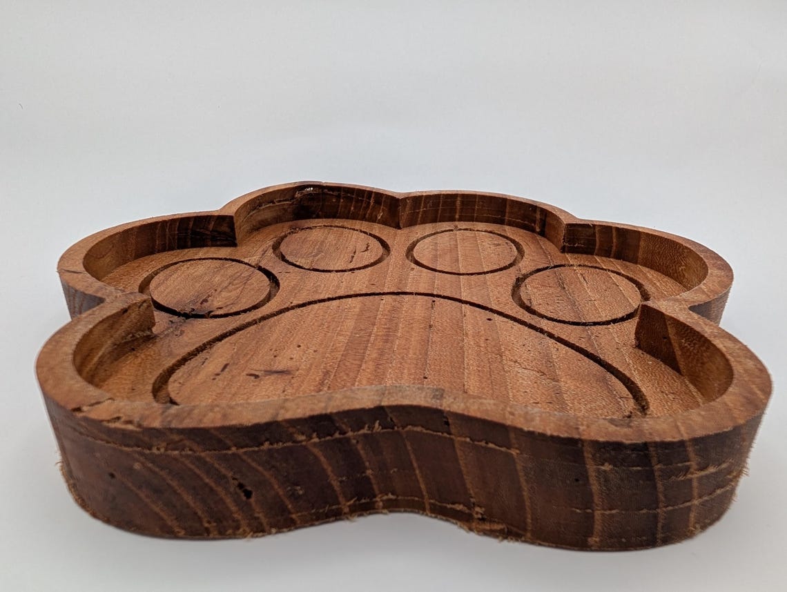 Handcrafted Wooden Paw Print Tray - Catch All Tray, Jewelry Dish - Etsy