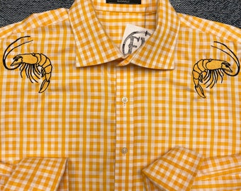 Embroidered Shrimp Shirt - Etsy