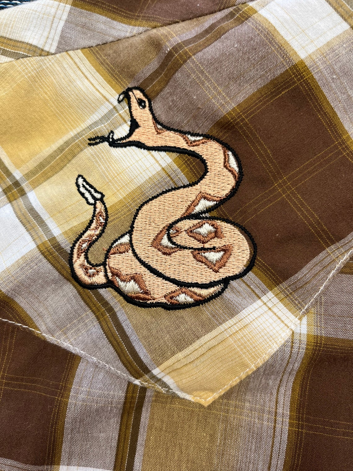 Mens XL Long Sleeve Rattlesnake Embroidered Vintage Western - Etsy