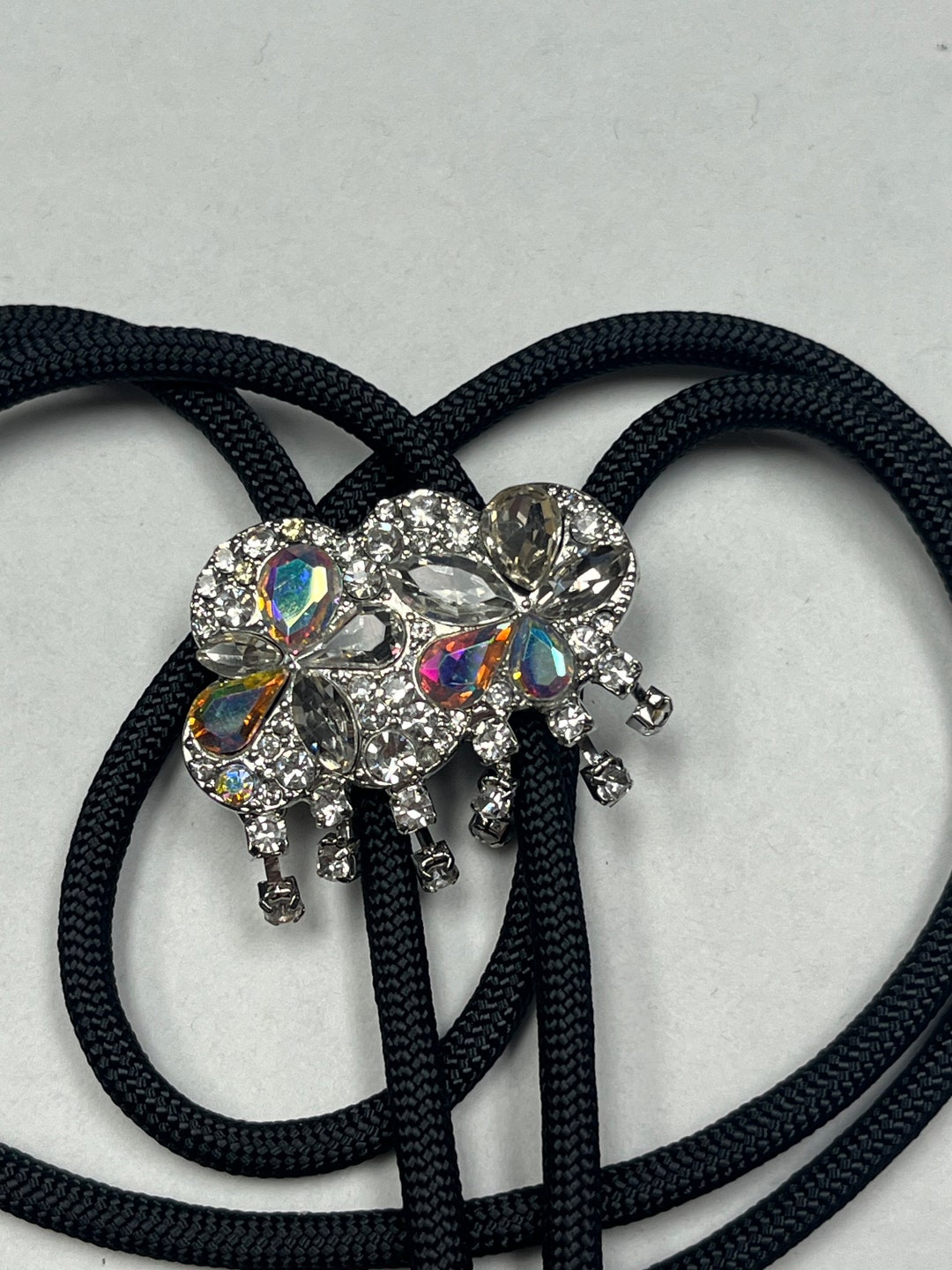 Rhinestone Rain Cloud Bolo Tie - Etsy