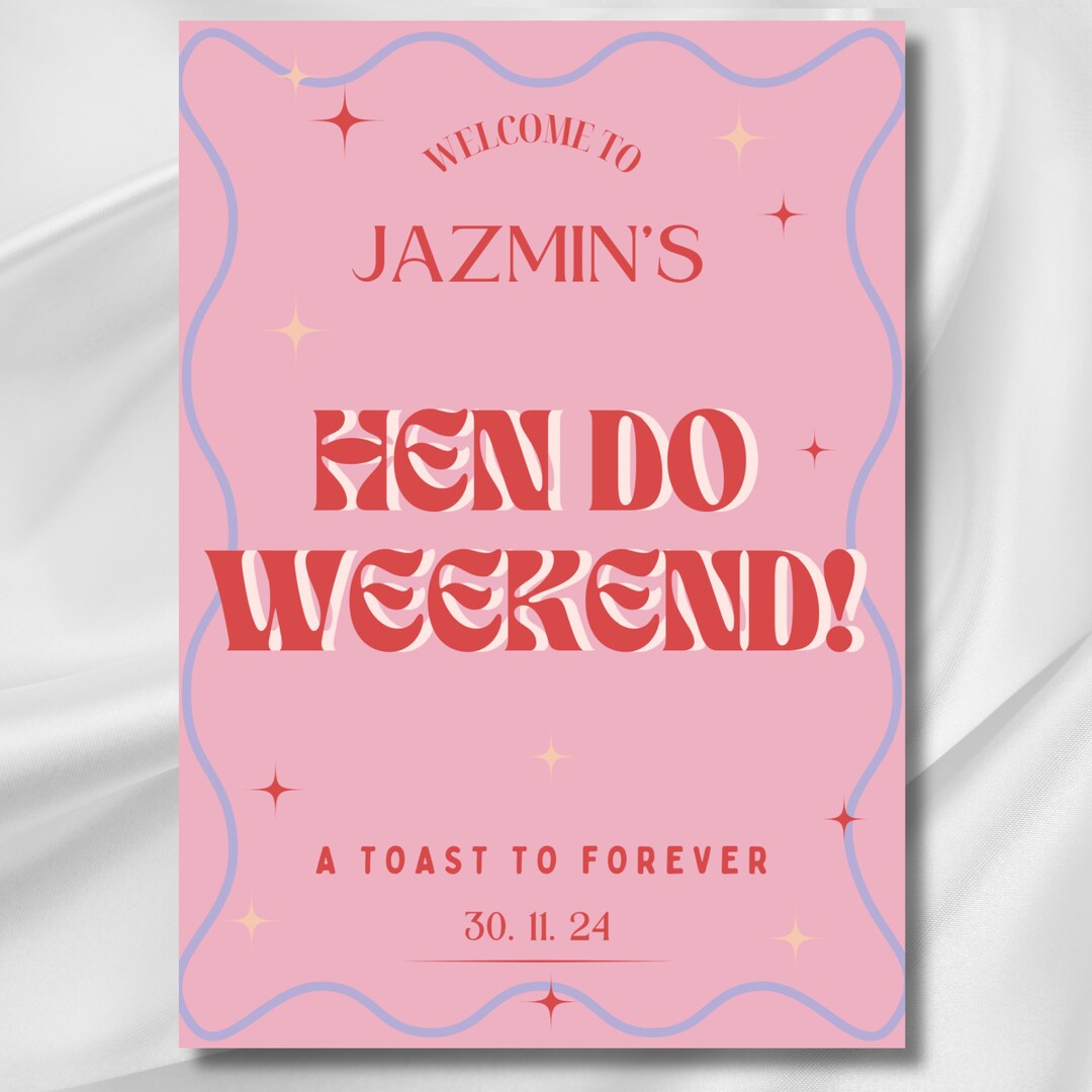 Personalised Hen-do Table Setting Print - Etsy