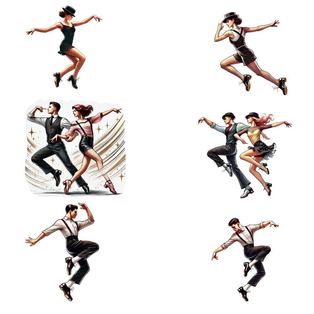 Tap-dancing Stickers: 6 Jazzy Digital Designs (digital Download) - Etsy