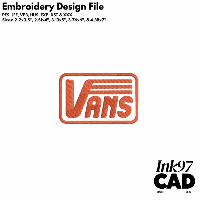 Vans Retro Logo Embroidery Design - Etsy