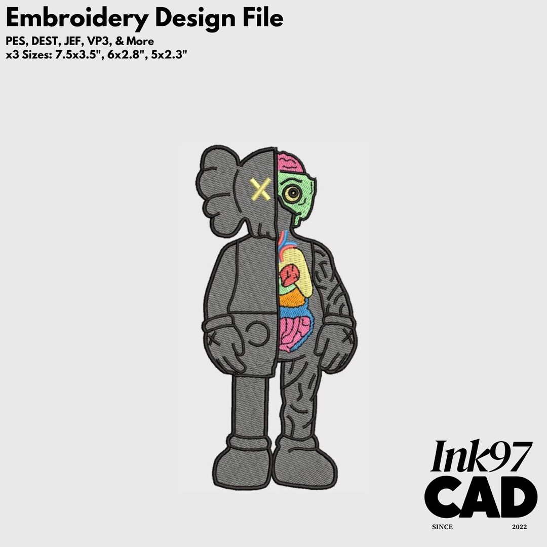 Kaws Embroidery Design - Etsy