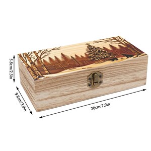 Wooden Keepsake Box With Bears and Christmas Tree – Rustic Winter ...