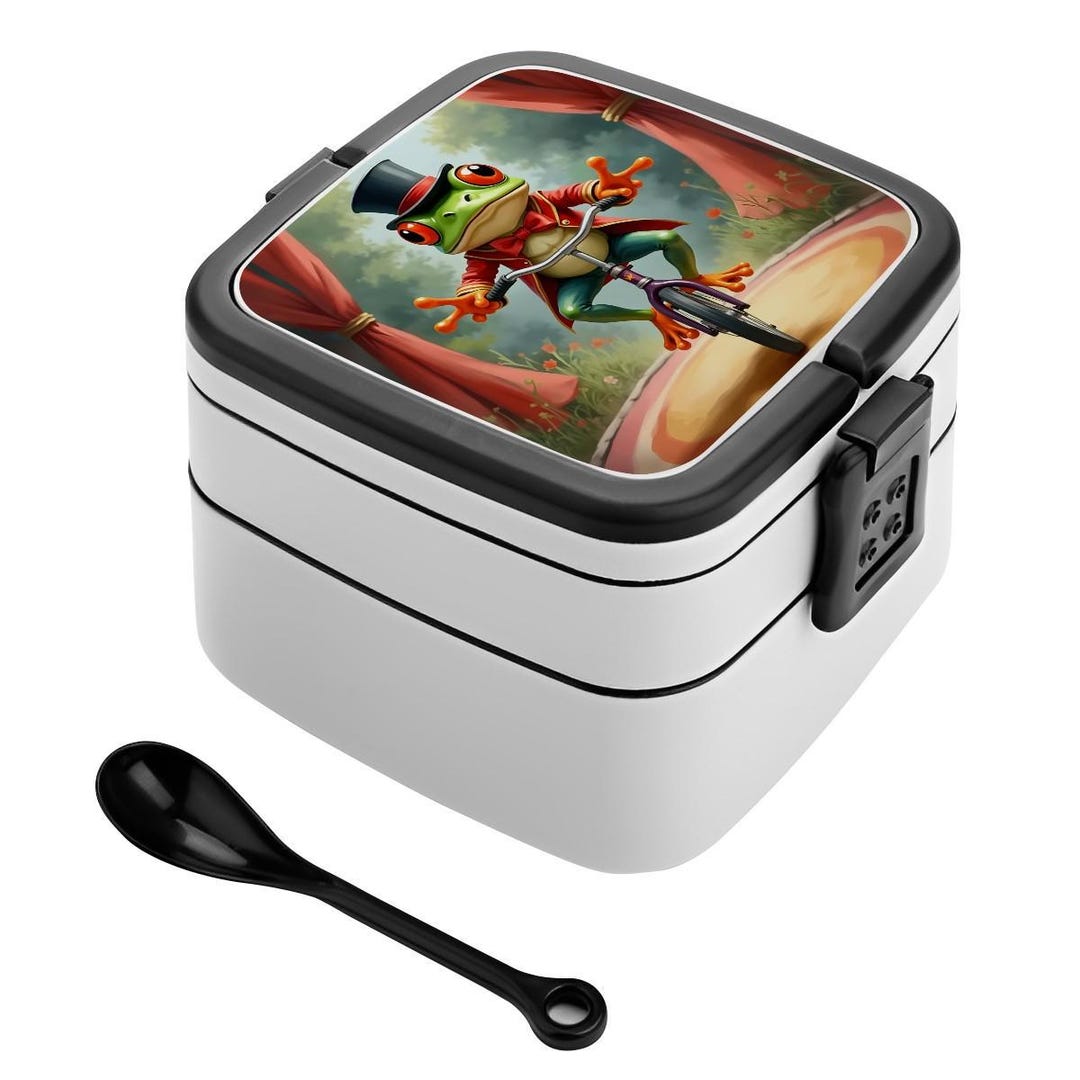 Custom Frog on a Unicycle at a Circus Stackable Bento Box - Etsy
