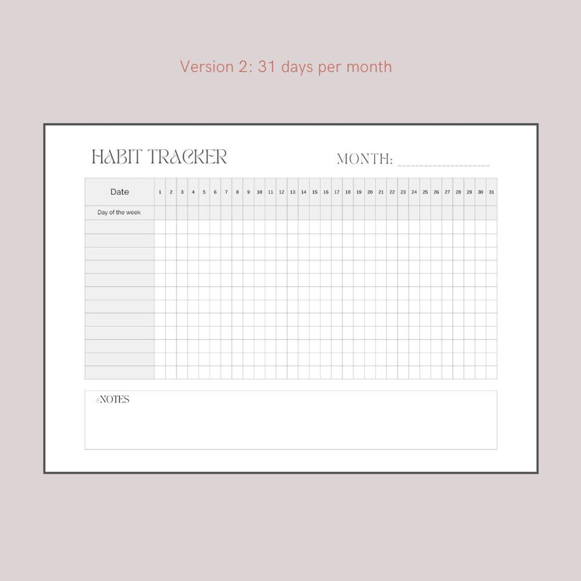 Minimalist Habit Tracker Printable Monthly Habit Tracker Printable A4 ...