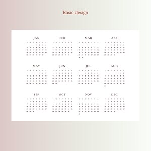 Minimalist 2025 Yearly Calendar - Printable PDF | A4 | Landscape ...
