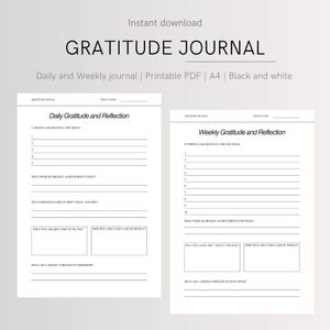 Gratitude Journal for Daily & Weekly Reflection | Printable PDF | A4 ...
