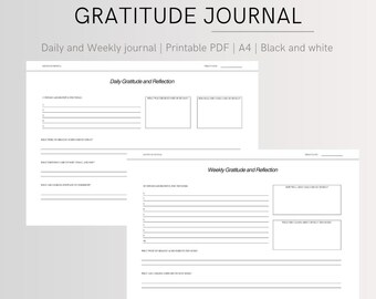 Gratitude Journal for Daily & Weekly Reflection | Printable PDF | A4 ...