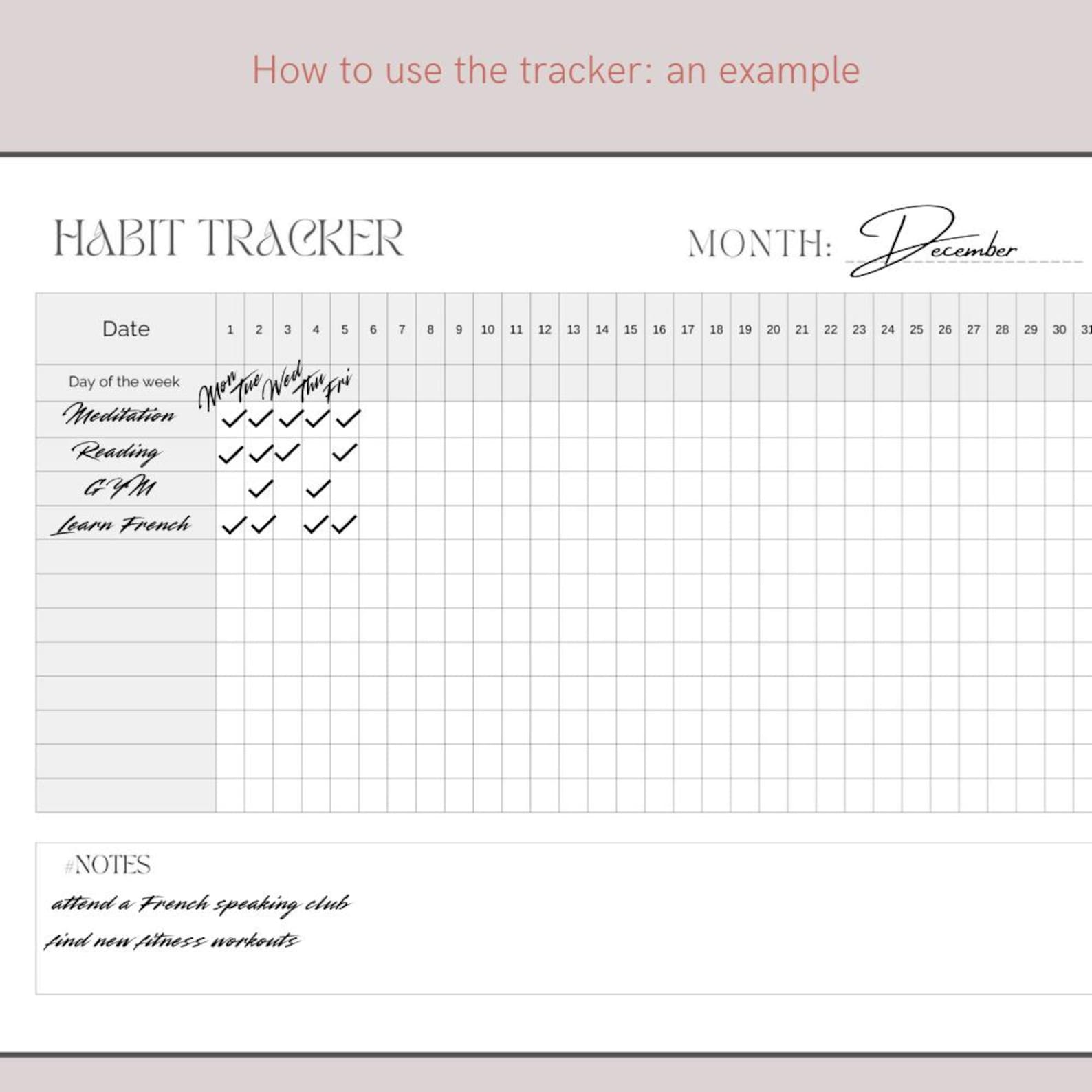 Minimalist Habit Tracker Printable Monthly Habit Tracker Printable A4 ...