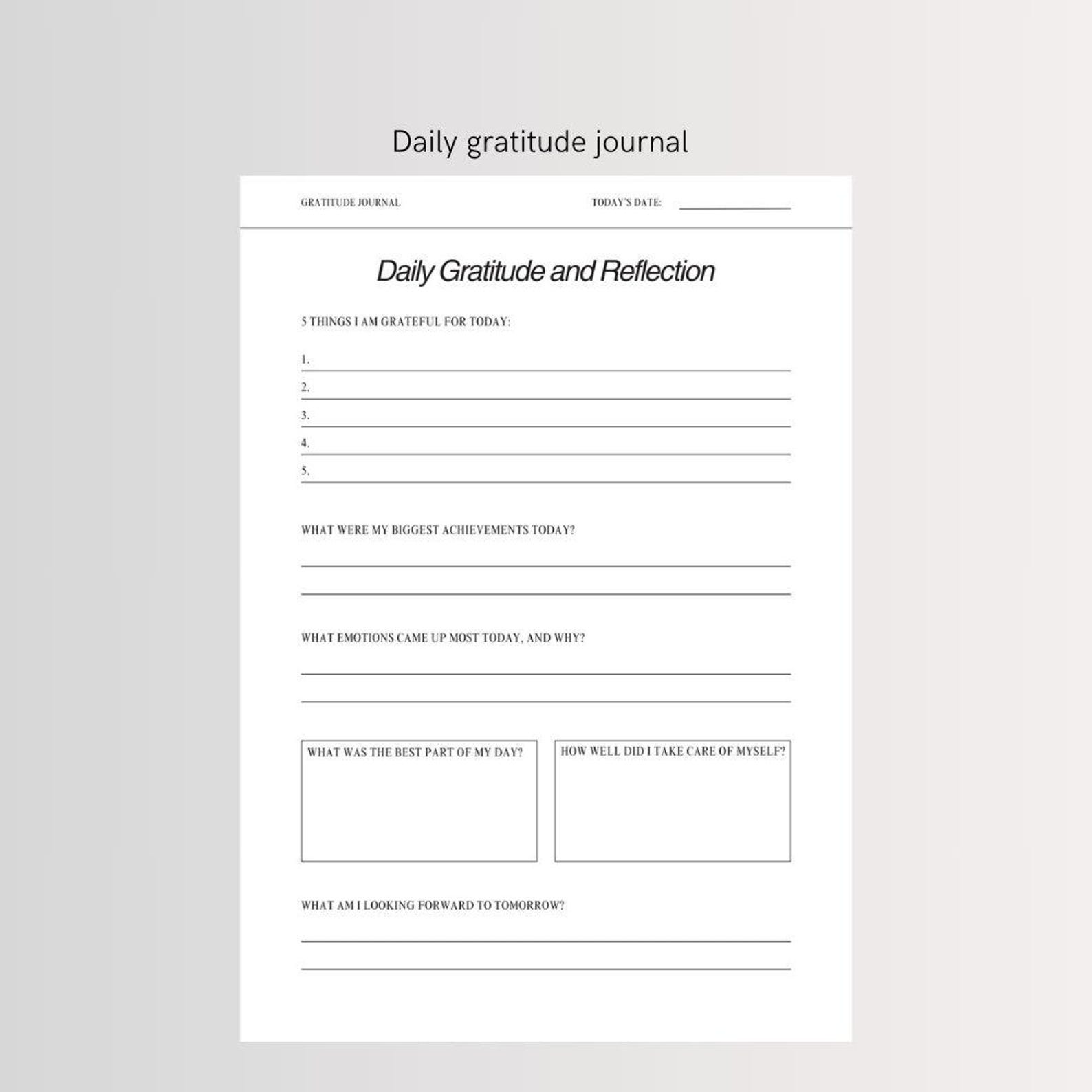 Gratitude Journal for Daily & Weekly Reflection | Printable PDF | A4 ...
