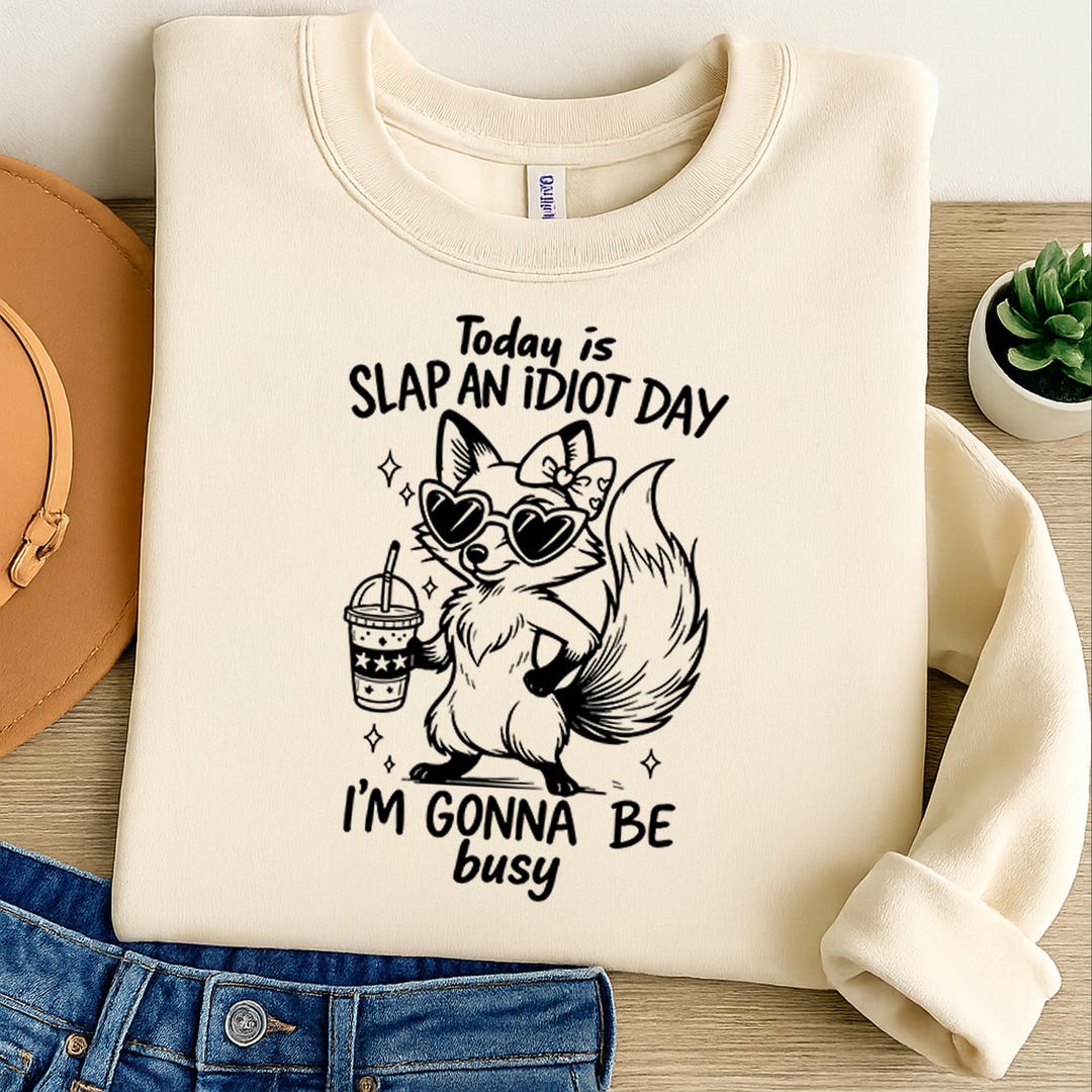 Today is Slap an Idiot Day Snarky SVG Png,fox Lover Funny Adult Humor ...
