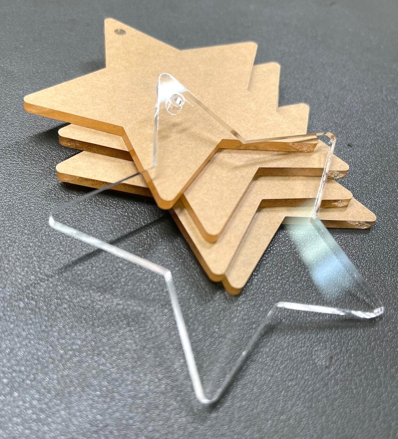 Star-shaped 3mm Cast Acrylic Blanks for DIY Crafts, Personalized ...