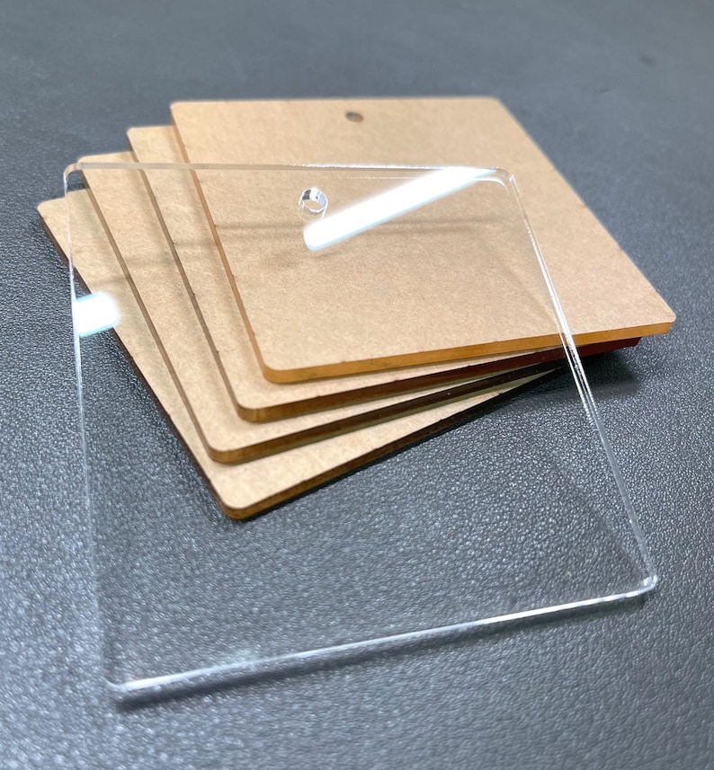 Square 3mm Cast Acrylic Blanks for DIY Crafts, Personalized Ornaments ...