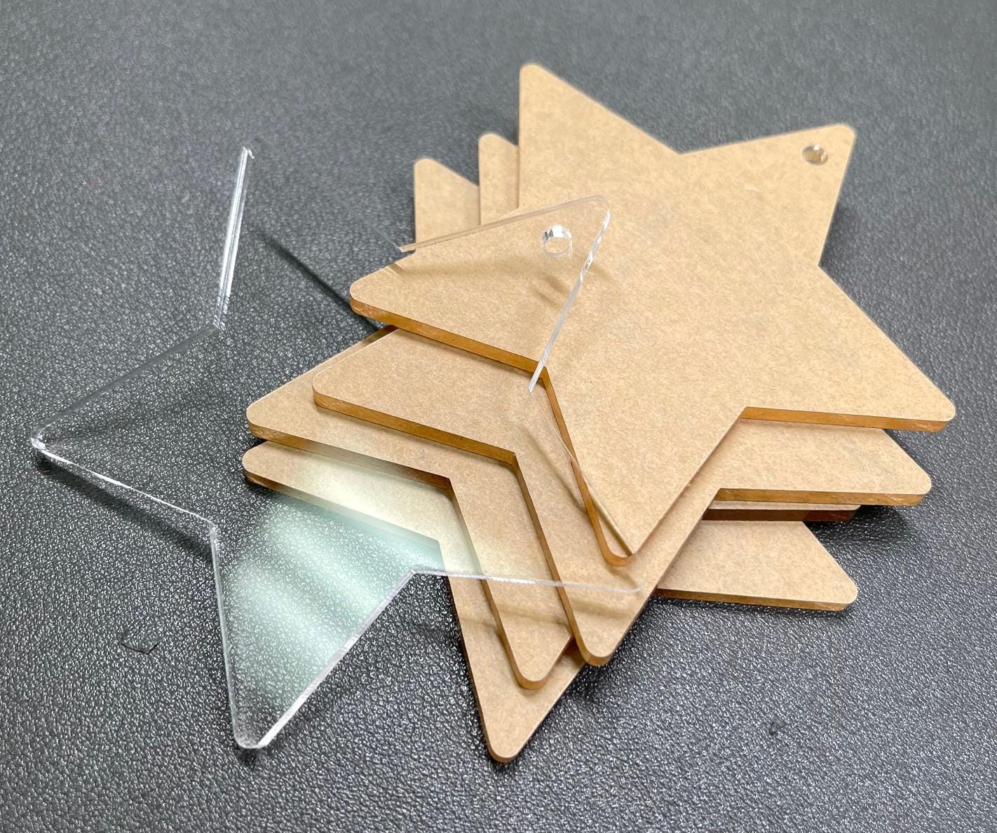 Star-shaped 3mm Cast Acrylic Blanks for DIY Crafts, Personalized ...