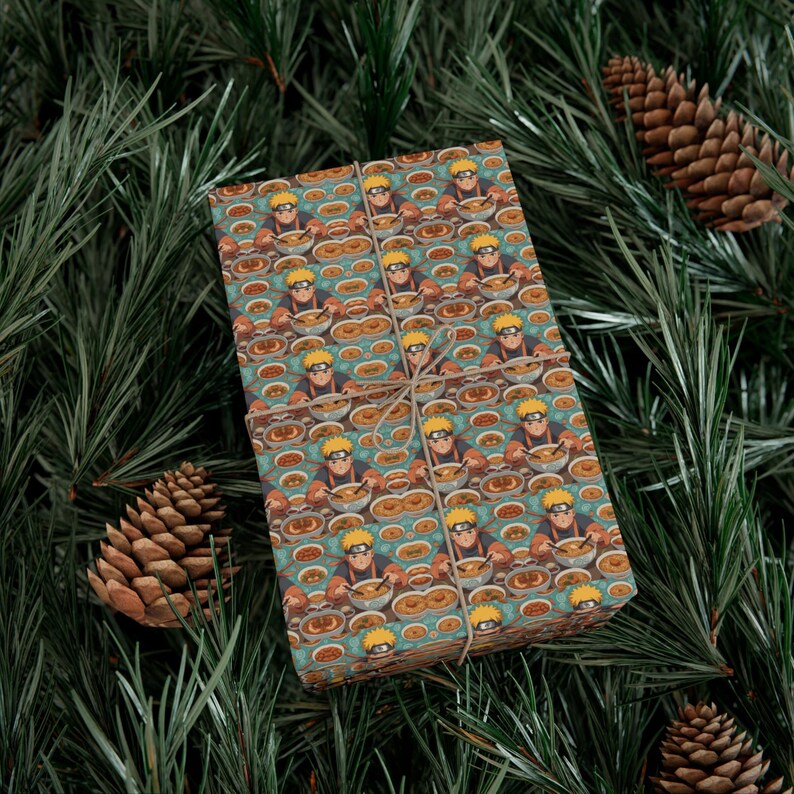 Naruto Inspired Christmas Wrapping Paper, Naruto Anime Wrap,festive ...
