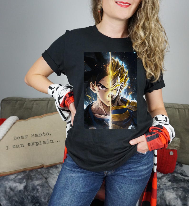 Dragon Ball Z Goku and Vegeta, Split Portrait Tee Goku and Vegeta ...