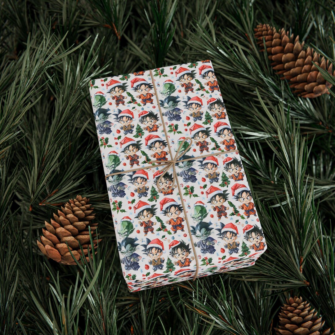 Goku Christmas Wrap. Unique Gift Wrap, Anime Gift Wrap, Dragon Ball Z ...